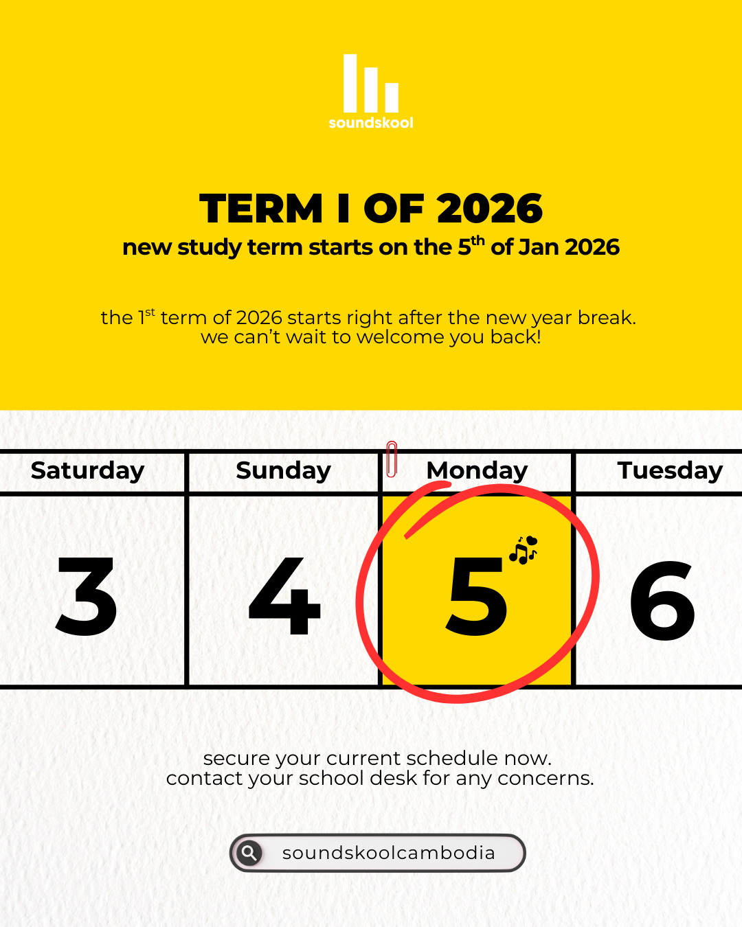 NEW YEAR NEW STUDY TERM - TERM I OF 2026